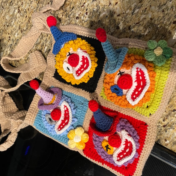 Vibrant Clown Quartet Crossbody Bag: Carry the Carnival With You ...