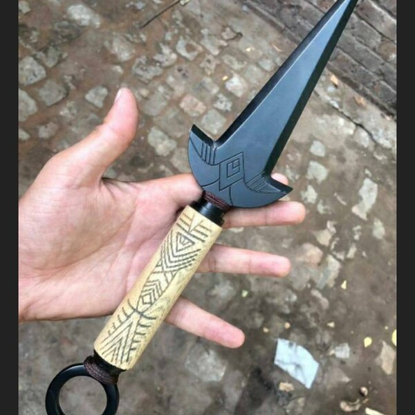 Minato Kunai Replica 5160 Spring Steel Forged Kunai Knife Real Metal Cosplay Knife Naruto Knife ...