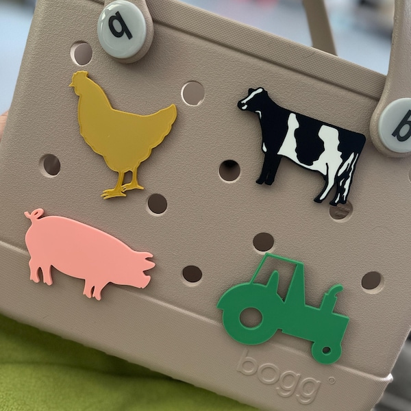 Farm Animal Themed Bogg Bag Tags, 3D Printed Water Resistant Bogg Bag ...