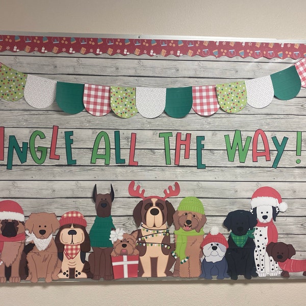 Christmas Pups - Christmas - December Bulletin Board Kit - Etsy