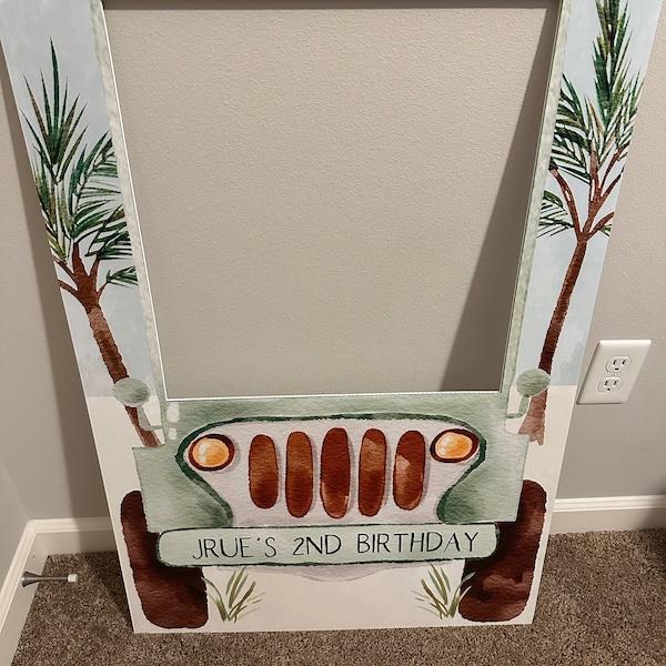 Safari Truck Photo Prop Frame PRINTED, Ready to Use, Child Birthday ...