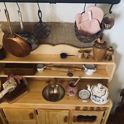 Boho Rainbow Kids Kitchen Accessories, Pretend Play, Toy Oven Mitt, Toy ...