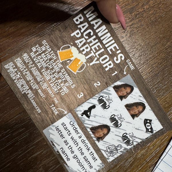 Bachelor Scratch and Match Dare Game--bachelor Weekend-beach Bachelor ...