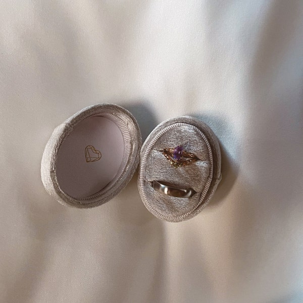 VELVET RING Box, Wedding Rings Box, French Ring Box, Vintage Velvet ...