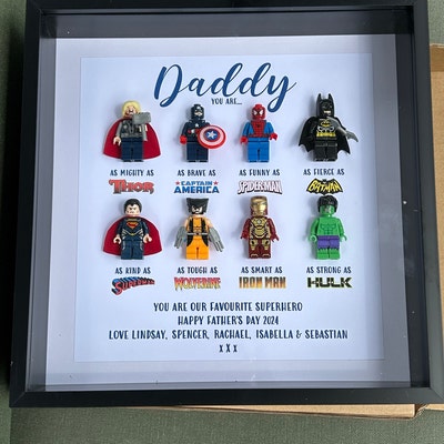 Personalised Papa/dad Superhero Box Frame, Personalised Frame for Him ...