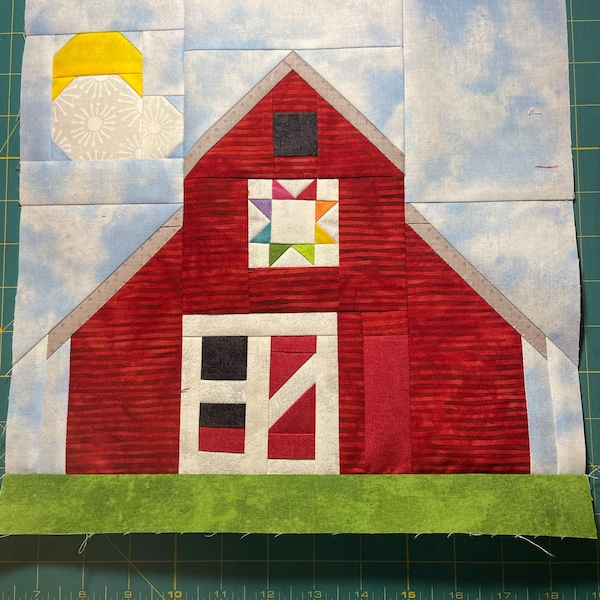 Old Red Barn Farm Country Quilt Block PDF Pattern - Includes ...