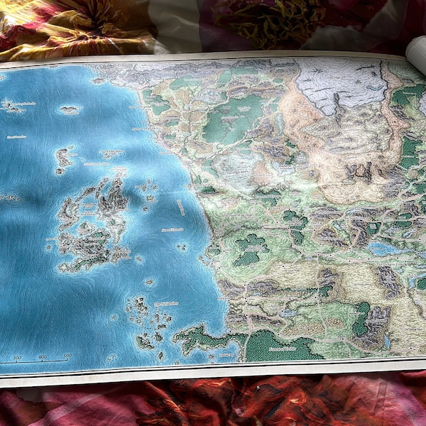 Sword Coast Battlemap Print on Cotton Canvas - Borderline Fancy Roll up ...