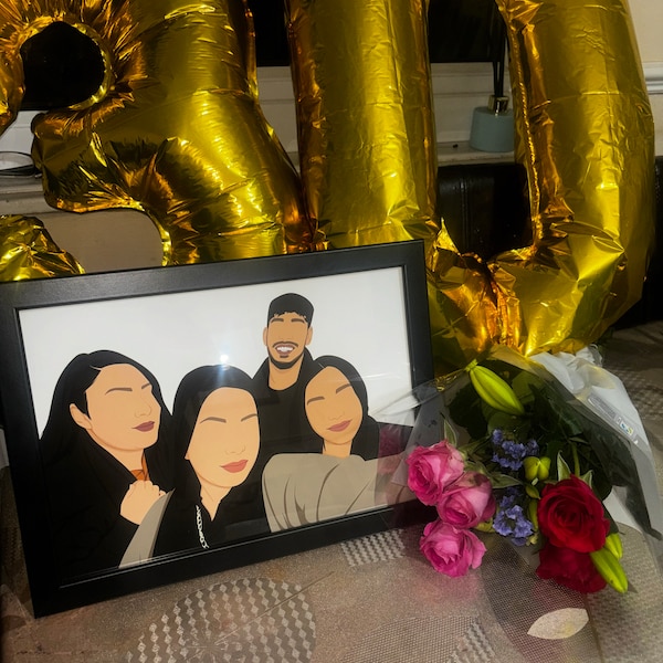 Friends Faceless Portrait, Faceless Portrait, Custom Faceless Portrait ...