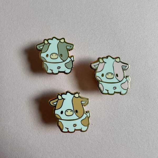 Cow 0.7" | Tiny Pals Mini Enamel Pins | Cute Animals Board Filler ...