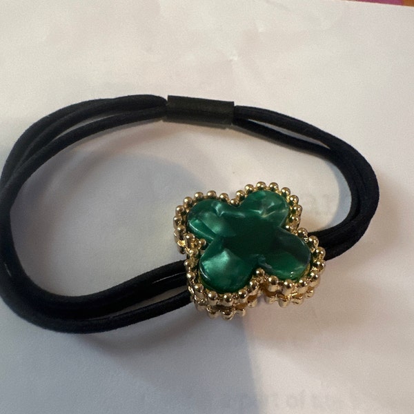 Elastic Rope Four Leaf Clover Hair Ties Hair Scrunchies Ponytail Holder ...