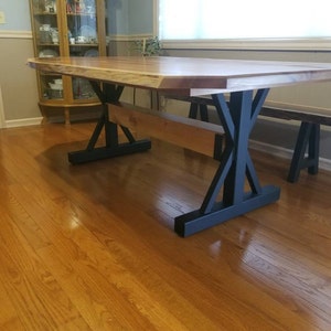 Metal Table Base,dining & Bench Set, Industrial Steel Base - Etsy