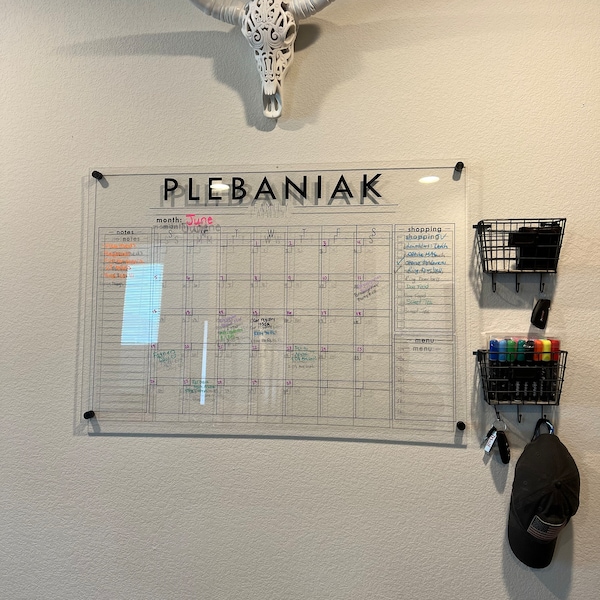 Custom Acrylic Calendar W/ Notes Box, Priorities Box, and Reminders Box ...