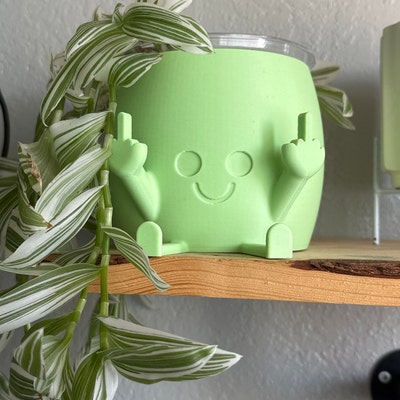 Middle Finger Happy Planter in ALL Colors Kawaii Planter, Planter With ...