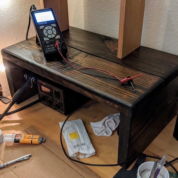 Rustic TABLE RISER Primitive Computer Monitor Printer Stand Desk TV ...