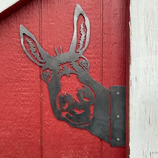 Steel Peek-a-boo Donkey Fence Post Decoration Yard Art - Etsy