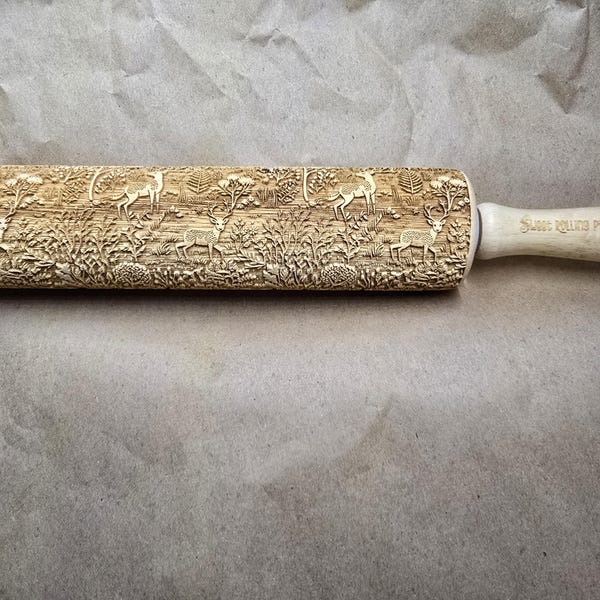 Rolling Pin: Cardinals in Birch Tree | Embossed Cookies Clay Pottery ...
