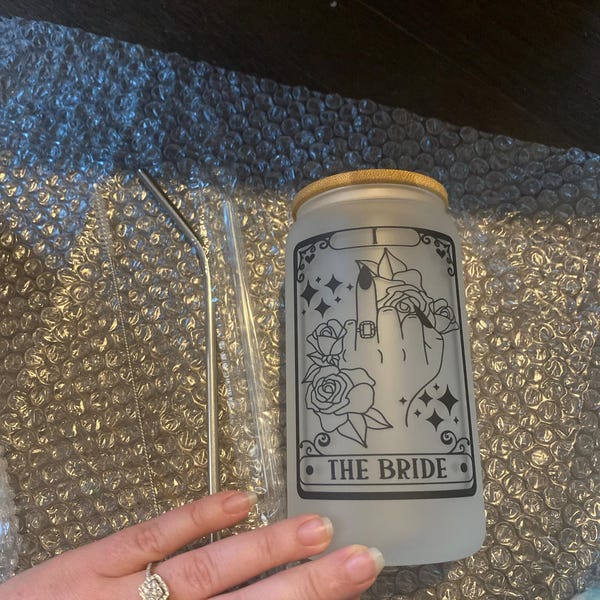 The Stoner Tarot Card Beer Glass With Bamboo Lid / Stoner Gift / Gift for Stoner / Marijuana ...