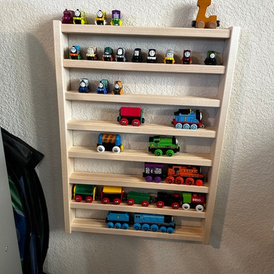 Train Rack Mega Thomas the Tank Wooden Train Display and Storage Wall ...