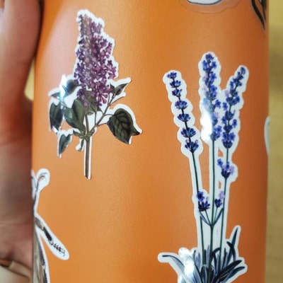 Lavender Sticker Waterproof Vinyl Sticker Flower Sticker - Etsy