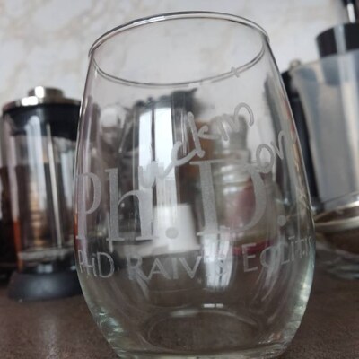 Personalized Phd Graduation Gifts Glassware Etched Stemless Wine Glass ...