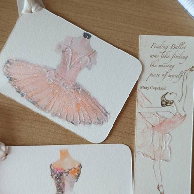 5 Glitter Ballerina Bookmarks With Inspirational Quotes Ballet Art ...