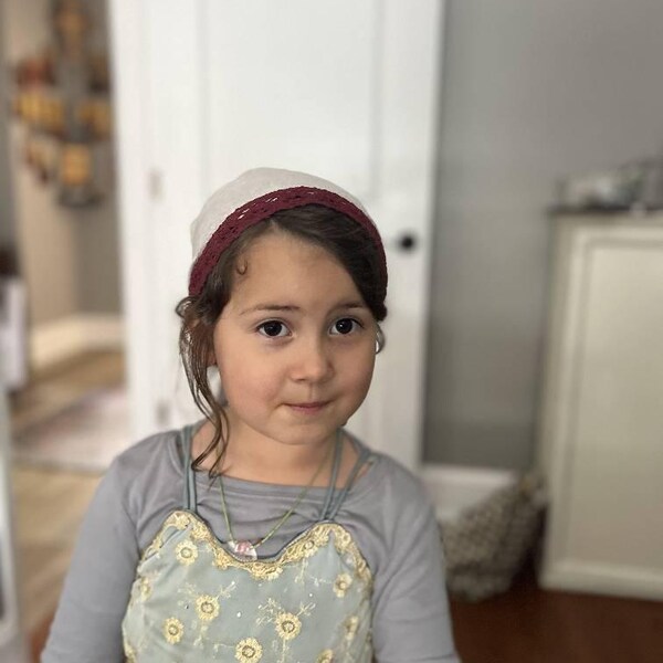 100% Linen & Lace Full Coverage Head Covering, Snood, Tichel, Headwrap ...