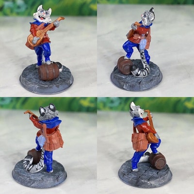Bard Catfolk Tabaxi Cat KAW Miniature 3D Resin Printed 28-32mm Tabletop ...