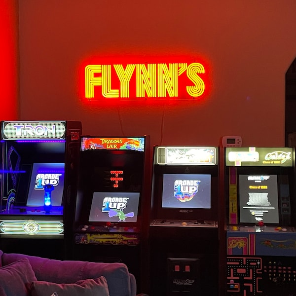 Tron Flynn's Arcade LED Neon Sign, Custom LED Neon Sign, Home Wall Art ...