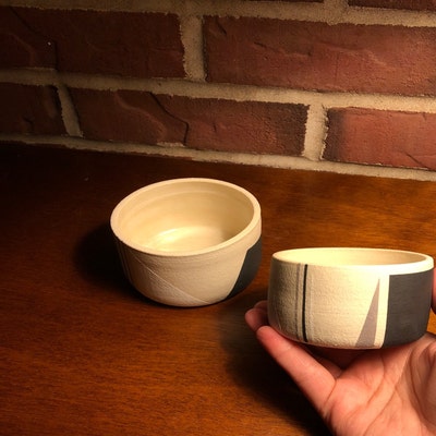 HANDMADE CERAMIC Planter-line Design in Matte White With Drip Tray and ...