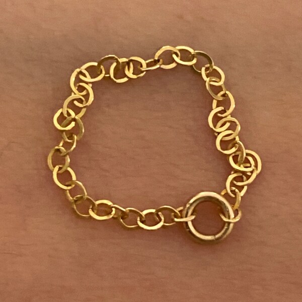 Gold Chain Ring, 14K Gold Filled Chain Link, Dainty Thin Stacking Rings ...