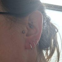 FAKE Second Piercing, DOUBLE Ear HOOP, Fake Lobe Piercing, Faux Double ...