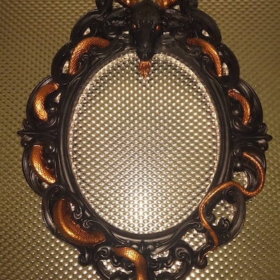 Handmade Ornate Oval Plaster Snake Serpent Frame With Baphomet goth ...