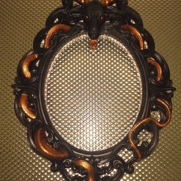Handmade Ornate Oval Plaster Snake Serpent Frame With Baphomet (goth ...