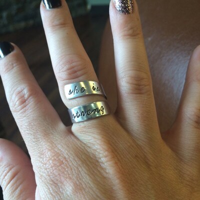 She is Strong Ring Band Proverbs 31:25 Adjustable Ring - Etsy