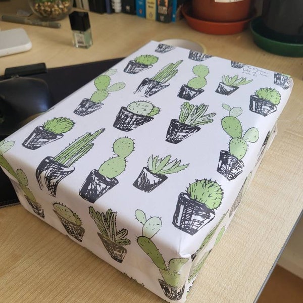 Cacti Wrapping Paper – Cactus Giftwrap – Houseplant Gift Wrap – Cacti ...