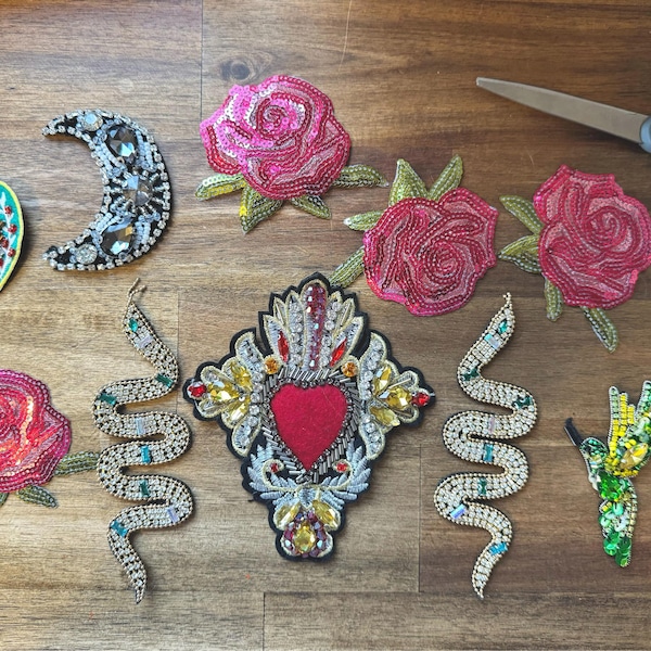2 Pieces Smile Faces Sequined Applique Patch,paillette Patch,sequins ...
