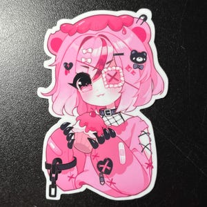 Grey Penguin Anime Girl Waterproof Vinyl Sticker Pack Laminated Kawaii ...