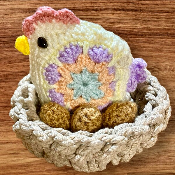 Granny Square Chicken Crochet Pattern DIY Yarn Fiber Art Tutorial ...