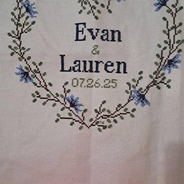 Fall Wedding Cross Stitch Pattern, Personalized Counted Cross Stitch ...