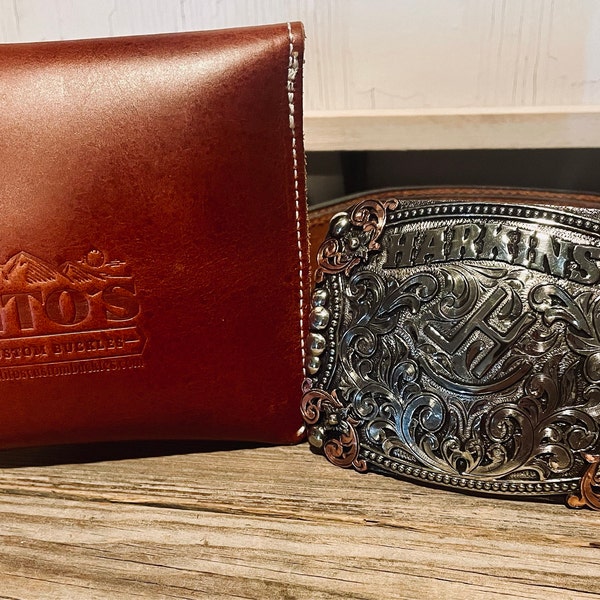 Trophy Western Belt Buckle - Custom Made - German Silver - Hand ...