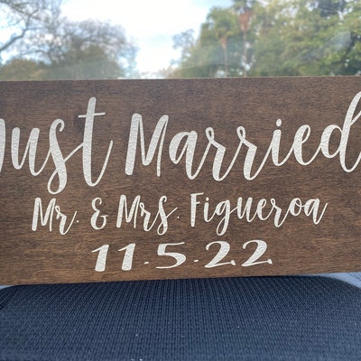Just Married Sign-wedding Just Married Sign-rustic Just Married Sign ...