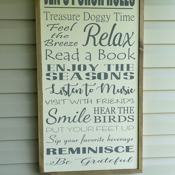 Personalized Porch Rules Sign: Custom Wooden Family Sign, Farmhouse ...