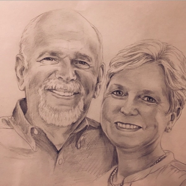 Custom Portrait Drawing From Your Photos - Etsy