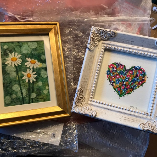 Super Miniature Wreath Painting With Stars Original Painting NOT a ...