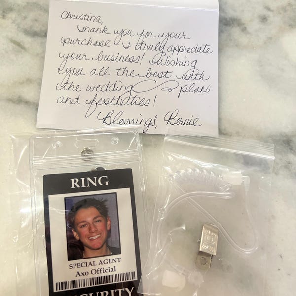 Ring Security Badge - Ring Bearer ID Badge - Wedding Ring Bearer ...
