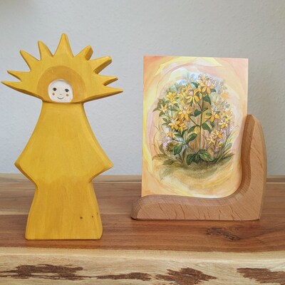 Woman Sun Wooden Figure Wooden Toys for Children Spring Decoration Made ...