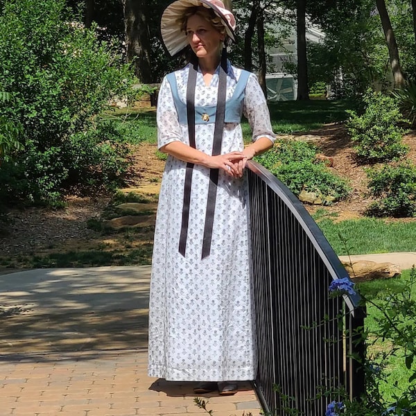 Empire / Regency Dress With Sleeveless Spencer 1805 to 1810 Sewing ...