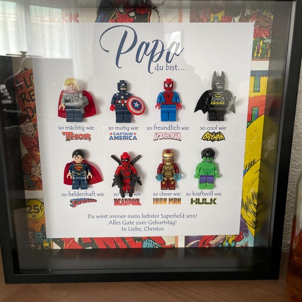 Personalised Daddy/dad Superhero Box Frame, Personalised Frame for Him ...
