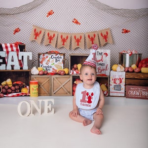 Crawfish Boys First Birthday Outfit, Pinch Me Im One, Cake Smash Outfit ...