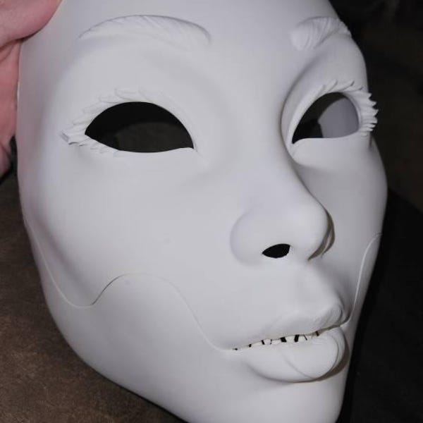 3D Printed Demon Geisha Mask | Geisha Moveable Jaw Mask | Japanese ...